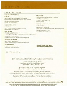 11 Days of Menus from the Seabourn Sojourn World Cruise