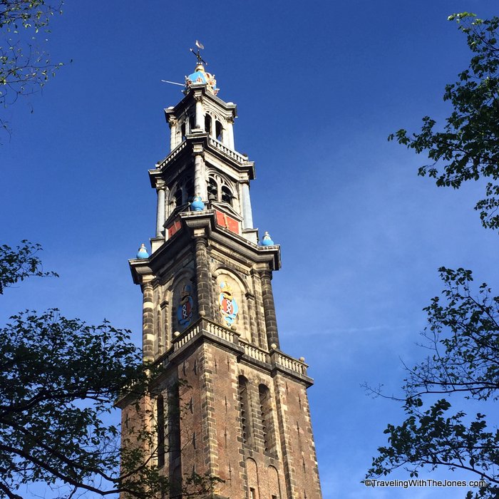 Westertoren (“Western tower” tops Amsterdam’s Westerkirk,