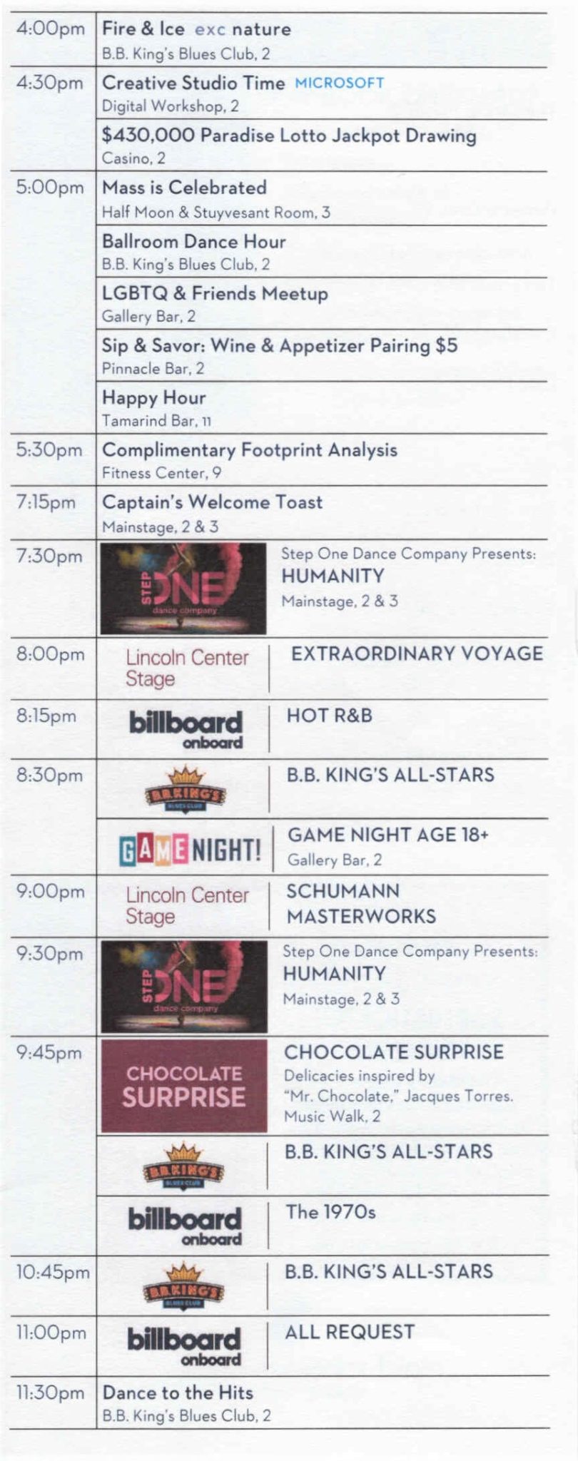 Daily Programs from an Alaska Cruise on Holland America’s Eurodam